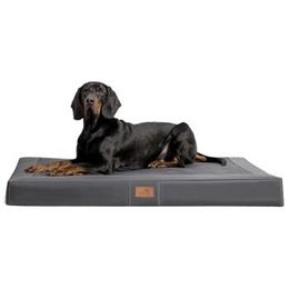 tierlando &reg; OSCAR VISCO Orthop&auml;dische Hundematratze Kunstleder Velours Hundebett schwarz/ graphit 1 m, 11 cm, 80 cm