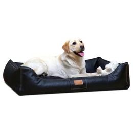 tierlando &reg; Orthop&auml;disches Hundebett Maddox Kunstleder Hundesofa Mittelgro&szlig; Gro&szlig;e Hunde Hundesofa XL XXL schwarz 1,2 m, 25 cm, 85 cm