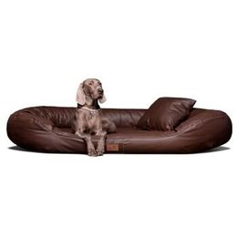 tierlando Orthop&auml;disches Hundebett LENNART VISCO PLUS Kunstleder braun 1,4 m, 30 cm, 1,05 m