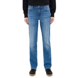 Mustang Damen Straight-Jeans "Damen Style Crosby Relaxed Straight", blau, Gr. 33, unifarben, Denim/Jeans, 78% Baumwolle, 10% Lyocell, 9%