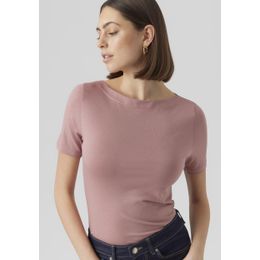 V&eacute;ro Moda VERO MODA Damen Kurzarmshirt "VMPANDA MODAL S/S TOP NOOS", rosa, Gr. S, unifarben, Jersey, Obermaterial: 48% Baumwolle, 48% Modal (TENCEL ), 4%