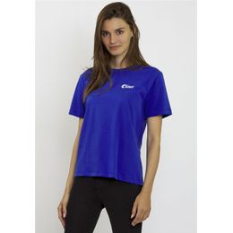 FRESHLIONS Damen T-Shirt "Ciao", blau, Gr. S, unifarben, 100% Baumwolle, Shirts, mit klassischem Rundhalsausschnitt