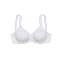 Lascana Damen Minimizer-BH, Gr. 75, wei&szlig;, Spitze, Obermaterial: 88% Polyamid, 12% Elasthan, BHs, mit B&uuml;gel aus schimmernder Jaquardspitze &ndash; ideal f&uuml;r