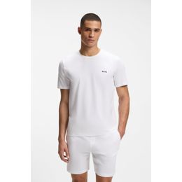 T-Shirt BOSS "Mix&Match T-Shirt R", Herren, Gr. XL, wei&szlig; 100, Single Jersey, Obermaterial: 95% Baumwolle, 5% Elasthan, Basic, Rundhals, eingesetzt eingefasste Kante, Shirts T-Shirt, mit Logostickerei
