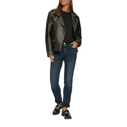 QS Damen Slim-fit-Jeans "CATIE", blau, Gr. 42, unifarben, Denim/Jeans, Obermaterial: 84% Baumwolle, 14% Polyester, 2% Elasthan. Futter: 65%