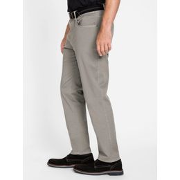 CLASSIC Herren 5-Pocket-Hose, grau, Gr. 24, unifarben, 97% Baumwolle, 3% Elasthan, Hosen
