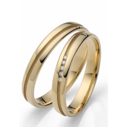 Firetti Damen Trauring "Schmuck Geschenk Gold 375 Hochzeit Ehering "LIEBE"", 22, ohne Brillanten, Gelbgold 375, 3,5mm, gold, Gelbgold 375,
