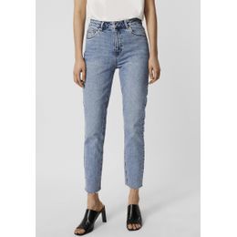 V&eacute;ro Moda VERO MODA Damen Straight-Jeans "VMBRENDA", blau, Gr. 32, Denim/Jeans, Obermaterial: 99% Baumwolle, 1% Elasthan, Jeans, mit leicht ausgefranstem Saum,