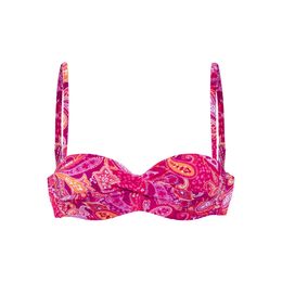 Vivance Damen B&uuml;gel-Bandeau-Bikini-Top "Pretty", pink, Gr. 44, Paisleymuster, bedruckt, Recycling-Polyamid, Bikini-Oberteile, mit modischem