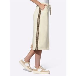 Heine Damen Sweatrock, beige, Gr. 44, gemustert, unifarben, 82% Baumwolle, 18% Polyester, R&ouml;cke