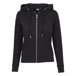 Urban Classics Damen Sweatjacke "Urban Classics Damen Ladies Classic Zip Hoody"schwarz, Gr. S, unifarben, 63% Baumwolle, 37% Polyester, Sweatjacken
