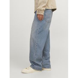 Jack & Jones JACK & JONES Herren Relax-fit-Jeans "JJIALEX mit cleanem Look und Taschenvielfalt", blau, Gr. 28, Abriebeffekte, Denim/Jeans, Obermaterial: 100%