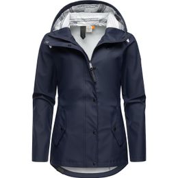 Ragwear Damen Regenjacke "YM-Marge", blau, Gr. XS, Obermaterial: 100% Polyester; Innenfutter: 100% Polyester, Jacken, stylische &Uuml;bergangsjacke mit