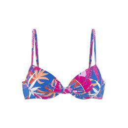 Buffalo Damen B&uuml;gel-Bikini-Top "Soleil", bunt, Gr. 34, bedruckt, floral, Recycling-Polyamid, Bikini-Oberteile, mit Wattierung