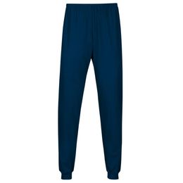 TRIGEMA Damen Schlafanzug "TRIGEMA Schlafanzughose B&uuml;ndchen", Gr. XL, blau, Single Jersey, 100% Baumwolle, Homewear-Sets