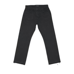 2Y STUDIOS Herren Bequeme Jeans "2Y Studios 2Y Arun Open Hem Straight"washed schwarz, Gr. 33, unifarben, 100% Baumwolle, Jeans