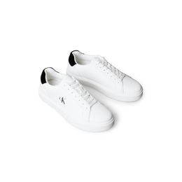 Herren Sneaker "CLASSIC CUPSOLE LACEUP LTH", Calvin Klein Jeans, Gr. 44, schwarz-wei&szlig;, Leder, unifarben mit Farbeinsatz, Schuhe, Schn&uuml;rschuh,