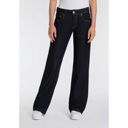 Bootcut-Jeans Herrlicher "Edna Denim Comfort", Damen, Gr. 33, L&auml;nge 32, blau (raw), Denim/Jeans, Obermaterial: 98% Baumwolle, 2% Elasthan, ausgestellt, Jeans