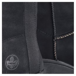 Rieker Damen Winterboots, Gr. 39schwarz, Nubuklederimitat, unifarben, Schuhe, Plateauboots, Stiefelette, Profilsohle, mit Warmfutter