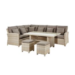 a casa mia Garten-Loungeset aus Polyrattan Bregenz &brvbar; creme &raquo; H&ouml;ffner