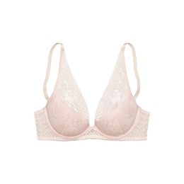 Vivance Damen Push-up-BH, Gr. 70, beige, Microtouch, Obermaterial: 60% Polyamid, 35% Polyester, 5% Elasthan, BHs, Dessous im h&uuml;bschen Spitzen-Mix,