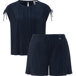 Ragwear Damen Blusenshirt "Veriel Set YOUMODO"dunkelblau, Gr. XS, Material: 65% Polyester, 35% Viskose, Shirts, Set bestehend aus kurzer Hose und