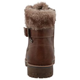 Mustang Shoes Damen Winterstiefel "Matilde", Gr. 28braun, Lederimitat, Textil, Basic, Schuhe, Oudoorboots, Schn&uuml;rstiefel mit Warmfutter