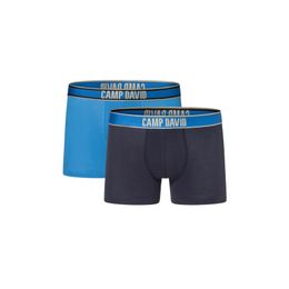 CAMP DAVID Herren Boxershorts "casual", Gr. XL, blau, Single Jersey, Obermaterial: 95% Baumwolle, 5% Elasthan, Unterhosen, mit elastischem Bund