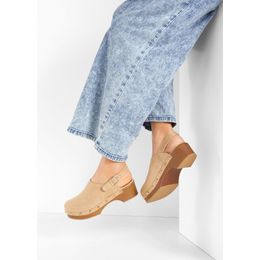 bonprix Pantoletten mit Riemchen, beige, Gr.39, Modische Clogs