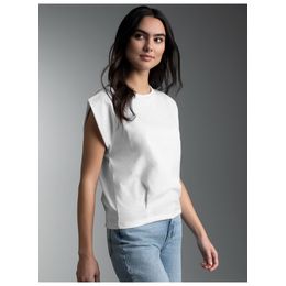 TRIGEMA Damen T-Shirt "TRIGEMA T-Shirt ohne &Auml;rmel"wei&szlig;, Basic, Gr. S, Single Jersey, 100% Baumwolle, Shirts