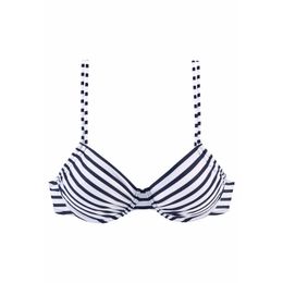 Venice Beach Damen B&uuml;gel-Bikini-Top "Summer", blau, Gr. 44, gestreift, Polyamid, Xtra Life LYCRA, Bikini-Oberteile, mit Doppeltr&auml;gern