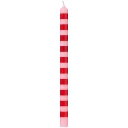 Gestreifte d&uuml;nne Kerze 20 cm von IB Laursen &Oslash; 1,3 cm, H&ouml;he 20 cm, rosa skandinavische Deko Online Shop