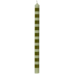 Gestreifte d&uuml;nne Kerze 20 cm von IB Laursen &Oslash; 1,3 cm, H&ouml;he 20 cm, gr&uuml;n skandinavische Deko Online Shop