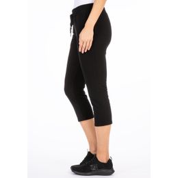 LPO Damen Radlerhose "Damen 7/8-Hose Pietra 2", schwarz, Gr. 48, Jersey, 76% Polyester. 20% Viskose. 4% Elasthan, Hosen