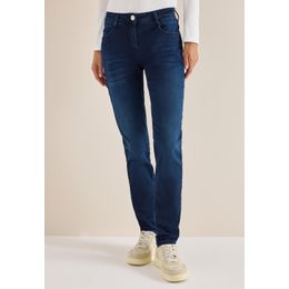 Cecil Damen Slim-fit-Jeansblau schwarz random wash, Gr. 36, unifarben, Jeans, 75% Baumwolle, 23% Polyester, 2% Elasthan, Jeans, 5-Pocket-Style