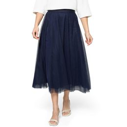 Zero Damen Midirock "Damen mit elastischem Bund", blau, Gr. 36, transparent, T&uuml;ll, Obermaterial: 100% Polyester, R&ouml;cke, Material.