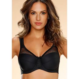 Damen Minimizer-BH, NUANCE BY LASCANA, Gr. 85, schwarz, Netz, Obermaterial: 71% Polyamid, 29% Elasthan, Basic, BHs, mit B&uuml;gel und transparentem T&uuml;ll