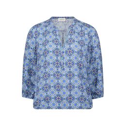 Cartoon Damen Schlupfbluse "Damen mit Muster"blau, gr&uuml;n, Gr. 38, Obermaterial: 100% Viskose, Blusen