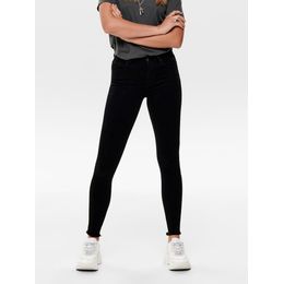 Only Damen Ankle-Jeans "ONLBLUSH MID SK AK RW DNM REA2343 NOOS", schwarz, Gr. XL, unifarben, Denim/Jeans, Obermaterial: 92% Baumwolle, 6% Polyester,