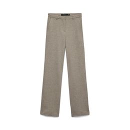 V&eacute;ro Moda VERO MODA Damen Anzughose "VMZAMIRA BESTIE MW STRAIGHT PANT NOOS", beige, Gr. S, bedruckt, meliert, Web, Obermaterial: 94% Polyester, 4% Viskose, 2%
