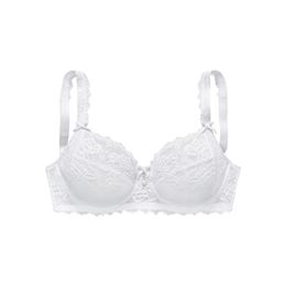 Lascana Damen B&uuml;gel-BH, Gr. 70, wei&szlig;, Spitze, Obermaterial: 86% Polyamid, 8% Polyester, 6% Elasthan, BHs, mit h&uuml;bschen Spitzentr&auml;gern, sexy Dessous