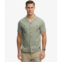 Superdry Herren Bedrucktes Kurzarm-strandhemd Green - Gr&ouml;&szlig;e: XL 1041009000236J9Z004