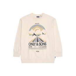 Only & Sons Junior Sweatshirt 'OSJROAD' boy size 158/164 Cream / Sand / marine blue / Mint