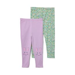 Tchibo - 2 Kinder-Leggings - Baby - Gr. 86/92 - lila/print