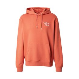Calvin Klein Jeans Sweatshirt Herren Gr&ouml;&szlig;e S dunkelorange / wei&szlig;