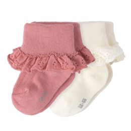 Topomini 2 Paar Newborn Socken mit Spitze