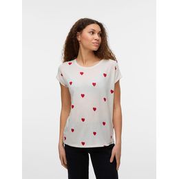 V&eacute;ro Moda Vero Moda Shirt in Wei&szlig;/ Rot - 48% | Gr&ouml;&szlig;e XS | Damen-tops