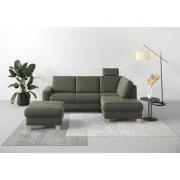 Home Affaire Ecksofa &raquo;Summer L-Form&laquo; mit Ottomane, wahlweise mit Bettfunktion und Bettkasten, Cord-Bezug gr&uuml;n 95% Polyester, 5% Polyamid