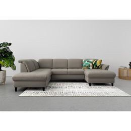 Sit & More sit&more Wohnlandschaft &raquo;Maggiore U-Form&laquo; wahlweise mit Kopfteilverstellung, Bettfunktion und Stauraum braun 95% Polyester, 5% Polyamid