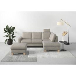 Home Affaire Ecksofa &raquo;Summer L-Form&laquo; mit Ottomane, wahlweise mit Bettfunktion und Bettkasten, Cord-Bezug grau 95% Polyester, 5% Polyamid